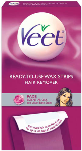 VEET® Ready-To-Use Wax Strips Hair Remover Face with Essential Oils ...