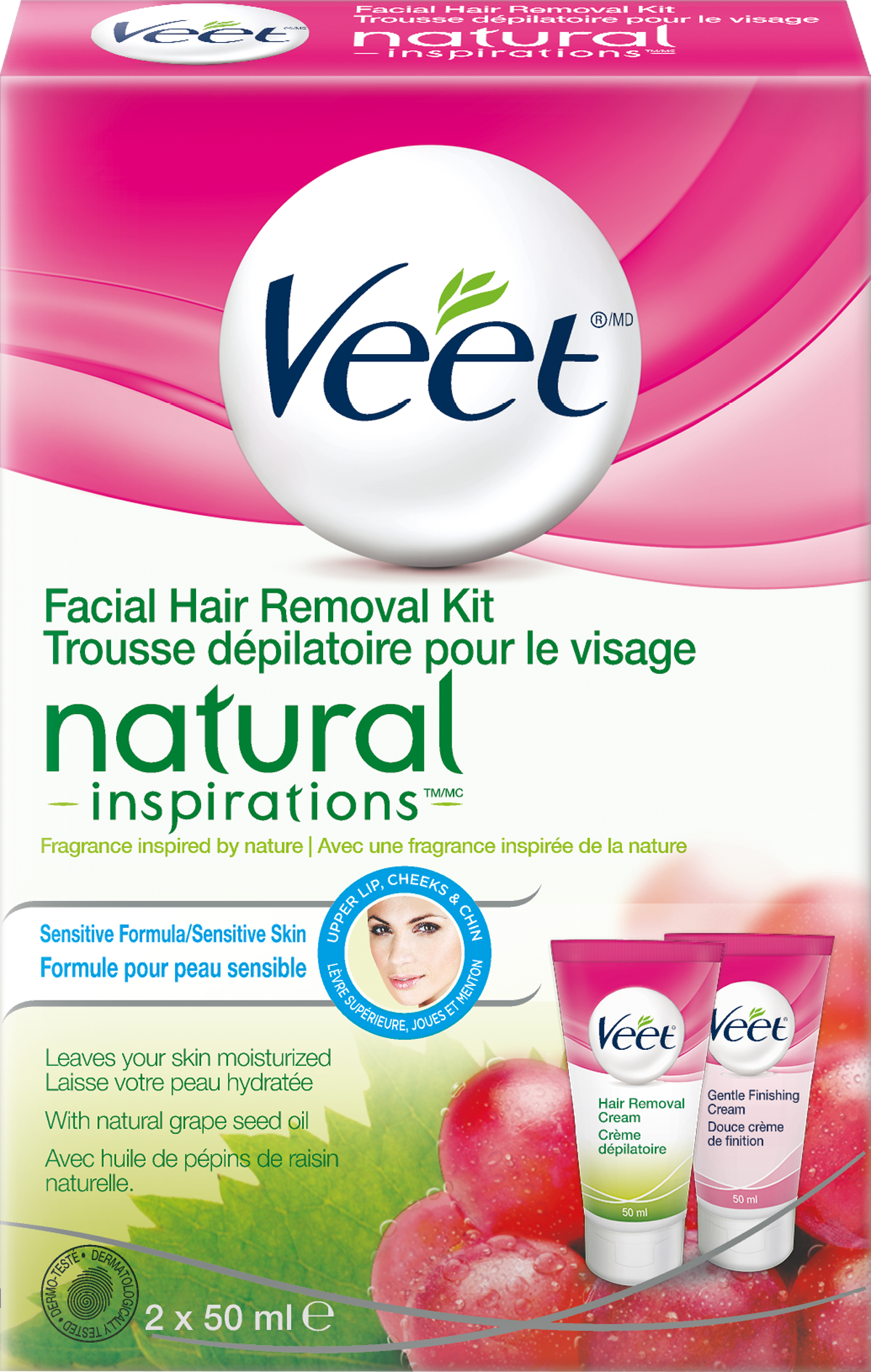 VEET® Natural Inspirations™ Facial Hair Removal Kit - Gentle Finishing ...