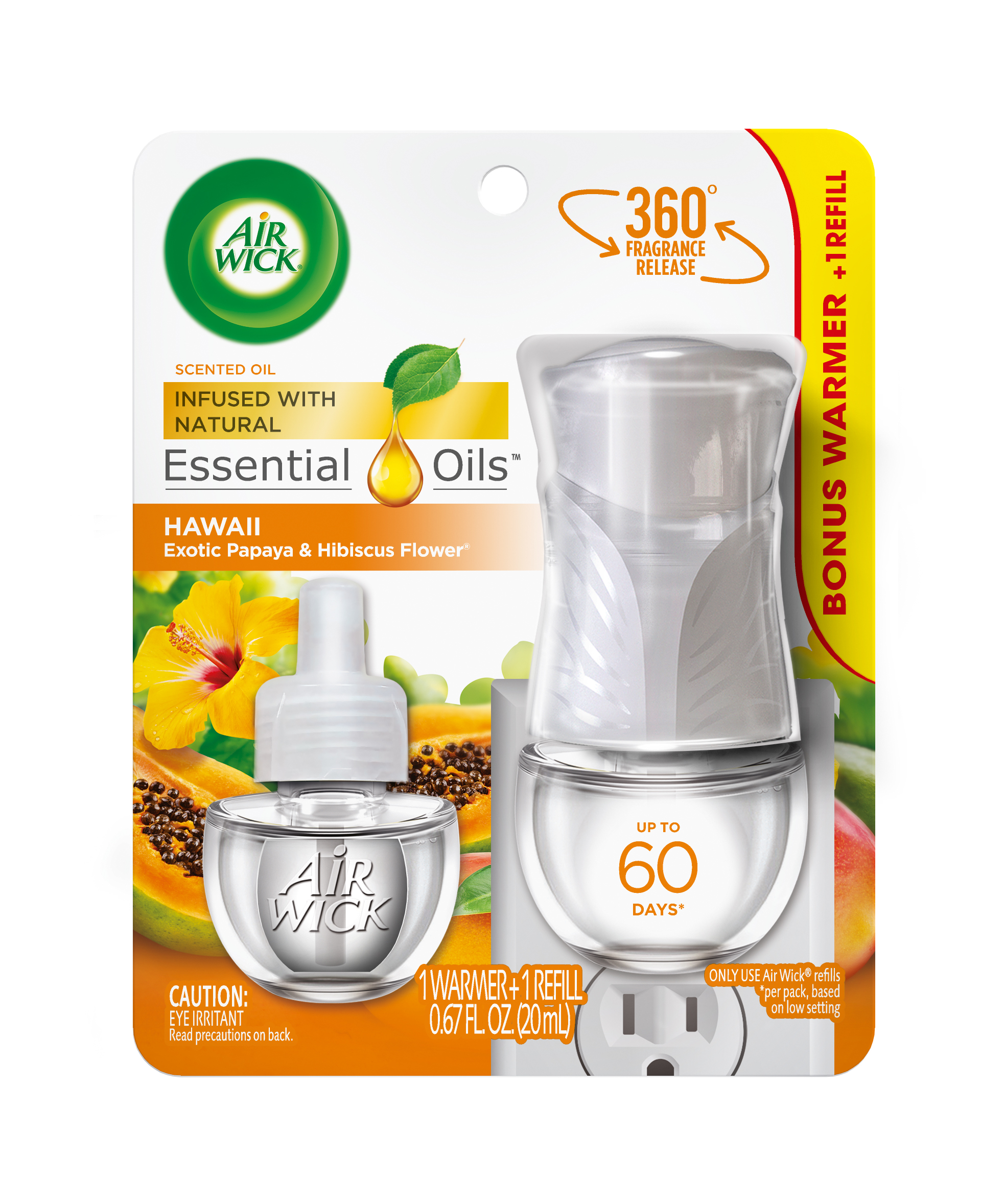 AIR WICK® Scented Oil - Hawaii Exotic Papaya & Hibiscus Flower - Kit ...